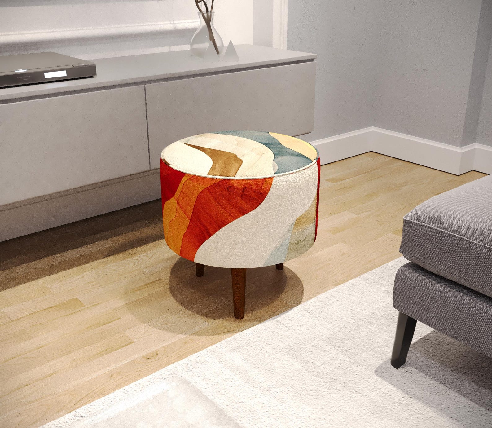 Neutral Color Bench, Dressing Chair, Custom Made Stool, Gardening Pouf ...