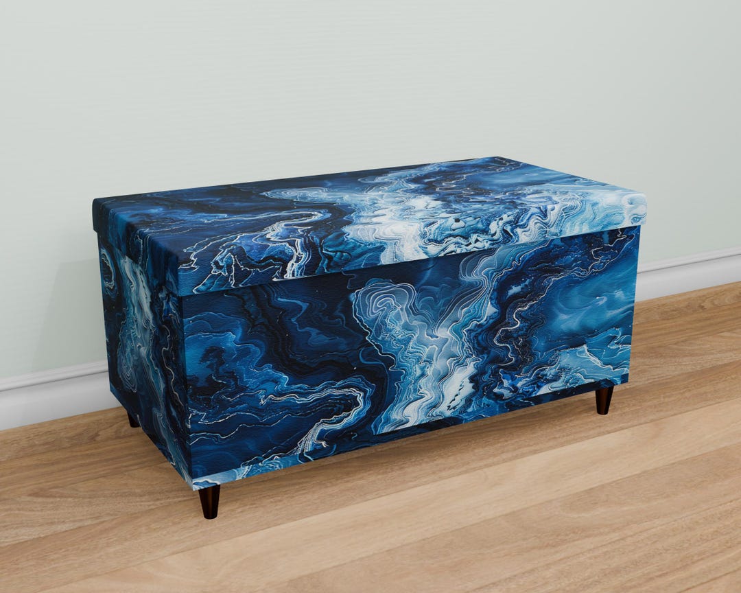Vibrant Blue Bench, Contemporary Bench, Chic Saloon Storage, Laundry ...