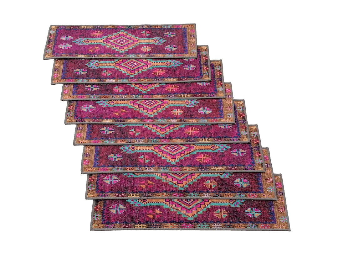 Stair Safety Rug, Skid Resistant Rug, Vintage Rug Print, Small Rug ...