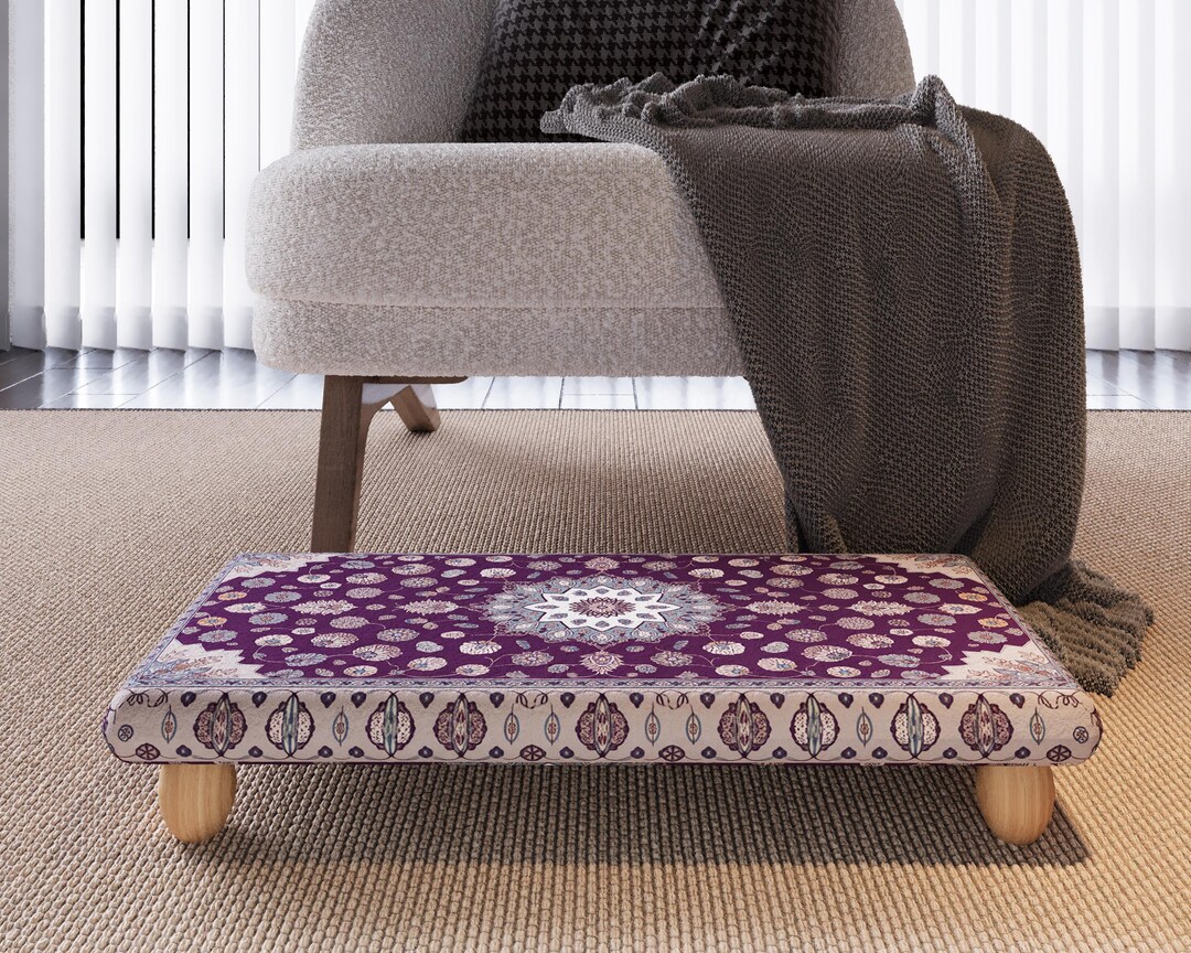 Purple Ergonomic Fabric Footrest, Personalized Stool,modern Boho ...