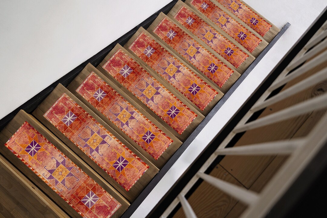 Stair Treads Set, Stair Safety Rug, Primitive Rug, Stair Mat Rug ...