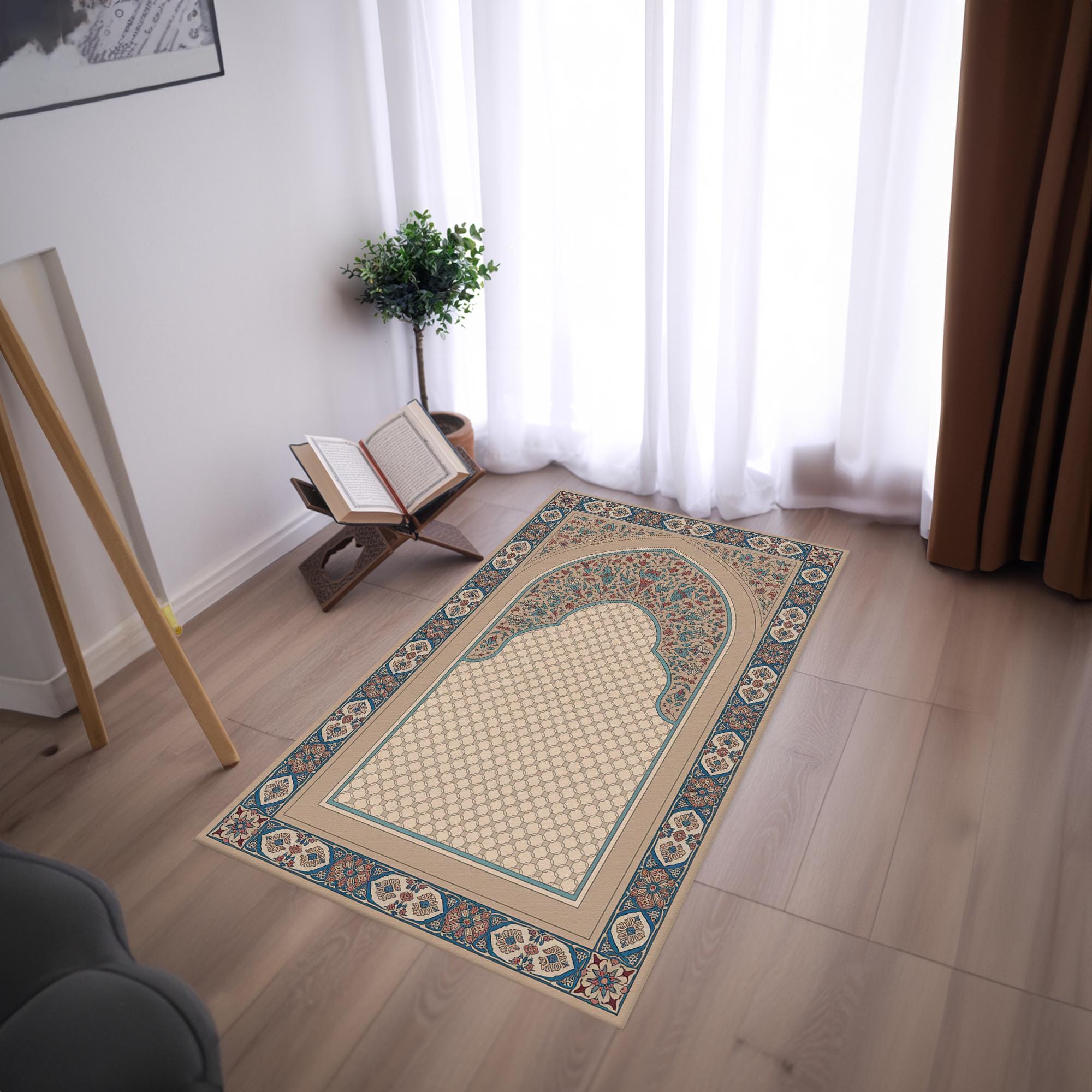 Anatolian Mihrab Design Janamaz, Muslim Prayer Rug With Tassel, Durable ...