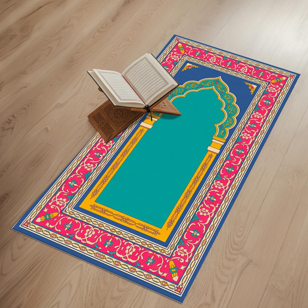 Aesthetic Prayer Mat, Handmade Colorful Portable Salah Mat, Non-slip ...