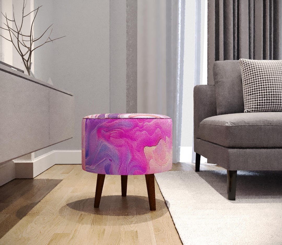 Pinky Pouf Stool, Fascinating Footstool, Girl Room Decor, Ottoman ...