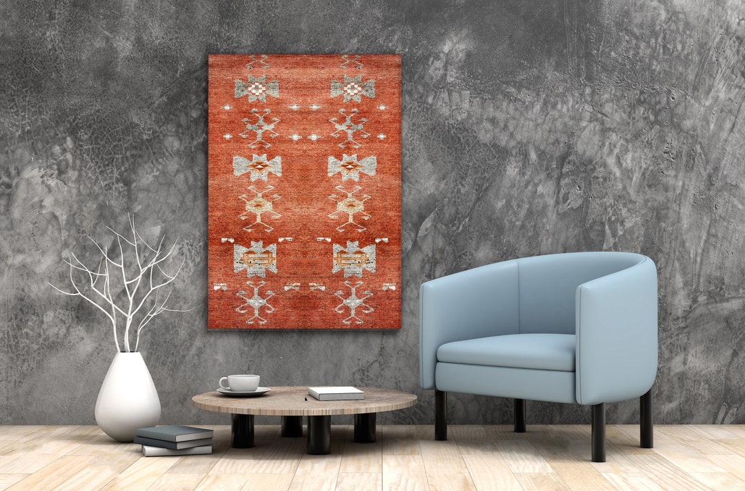 Kilim Pattern, Canvas Wall Decor, Textile Art, Boho Style, Handwoven ...