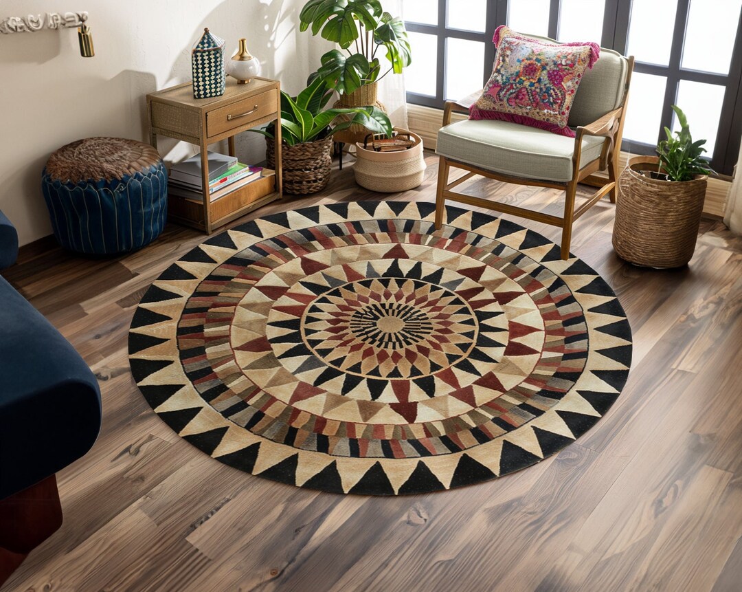 3d Round Rug, Circle Floor Rug, Livingroom Wide Rug, Asymmetric Rug ...