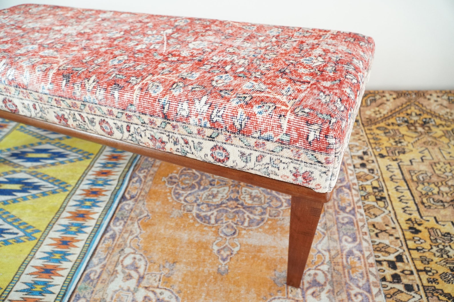Ottoman Bench, Cat Bed Bench, Rug Bench, Handmade Bench, Boho Decor ...