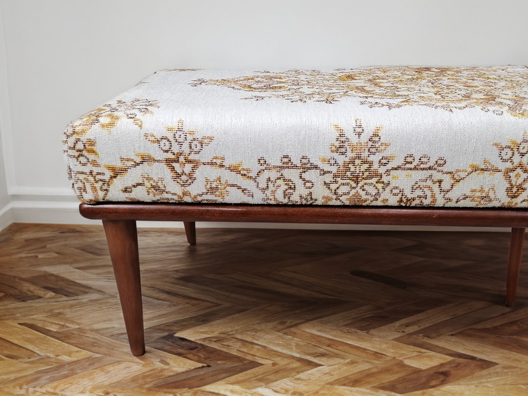 Foot Stool, Saddle Cushion Vanity Stool, Modern Concave Ottoman Bench ...