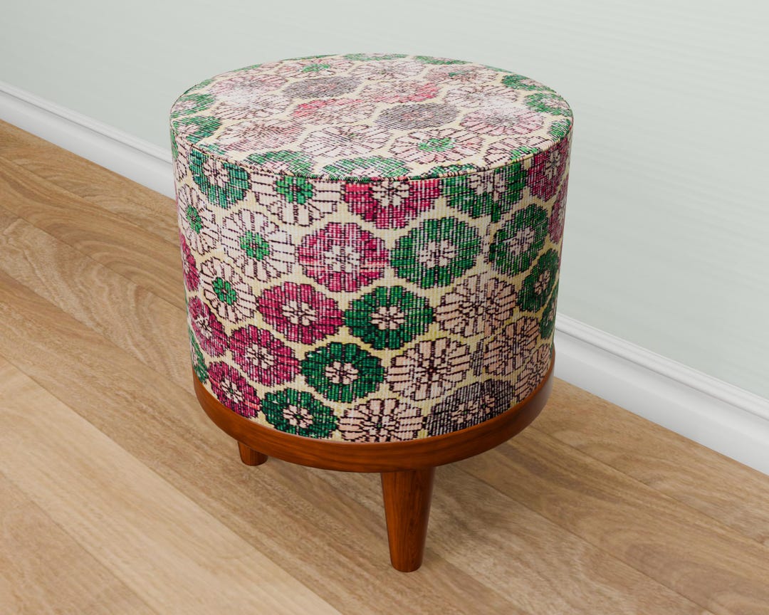 Green Pink Pouf, Botanical Bench, Round Coffee Table, Ottoman Piano ...