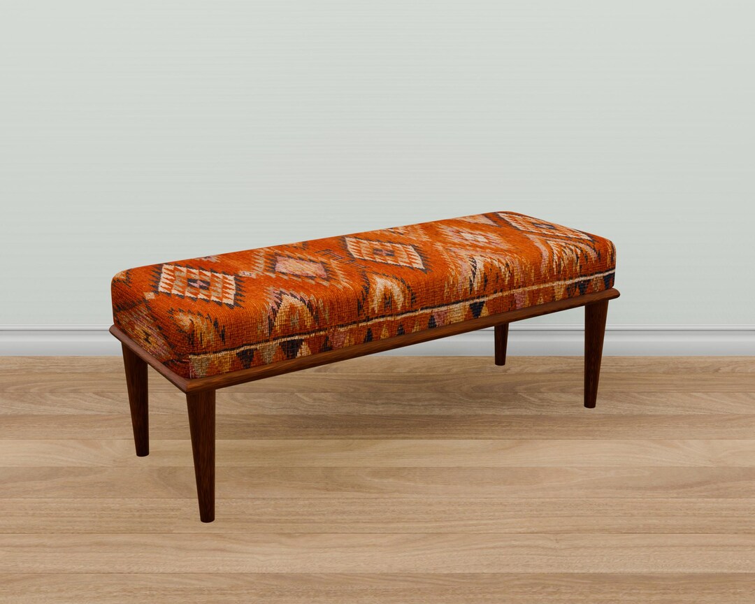 Bohemian Bench, Accent Bench, Porch Bench, Foot Rest Bench, Padded ...