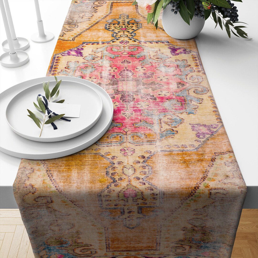 Sophisticated Table Centerpiece, Console Scarf, Ethnic Table Topper ...
