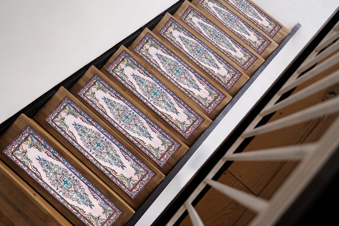 Treads Layer, Stair Mats, Stepping Rug, Floral Turkish Rug, Printed Rug ...
