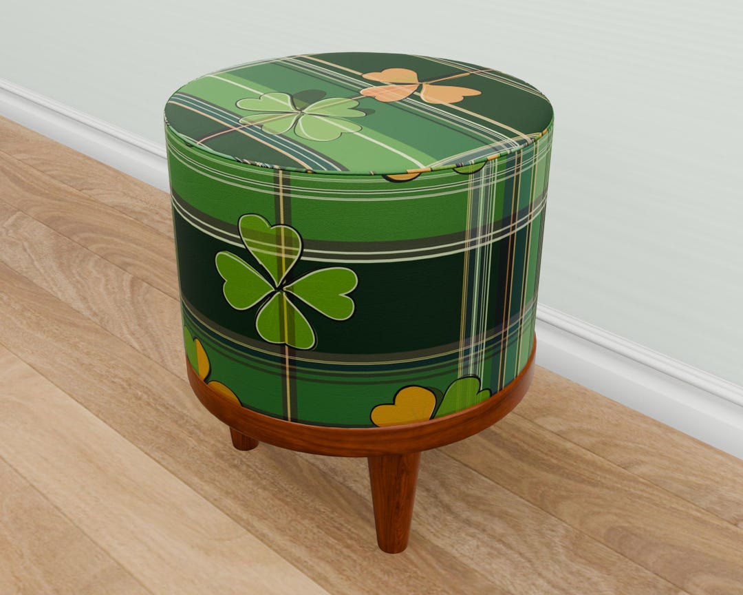 Greenery Footstool, Cute Pouf Stool, TV Room Seating, Kitchen Round ...