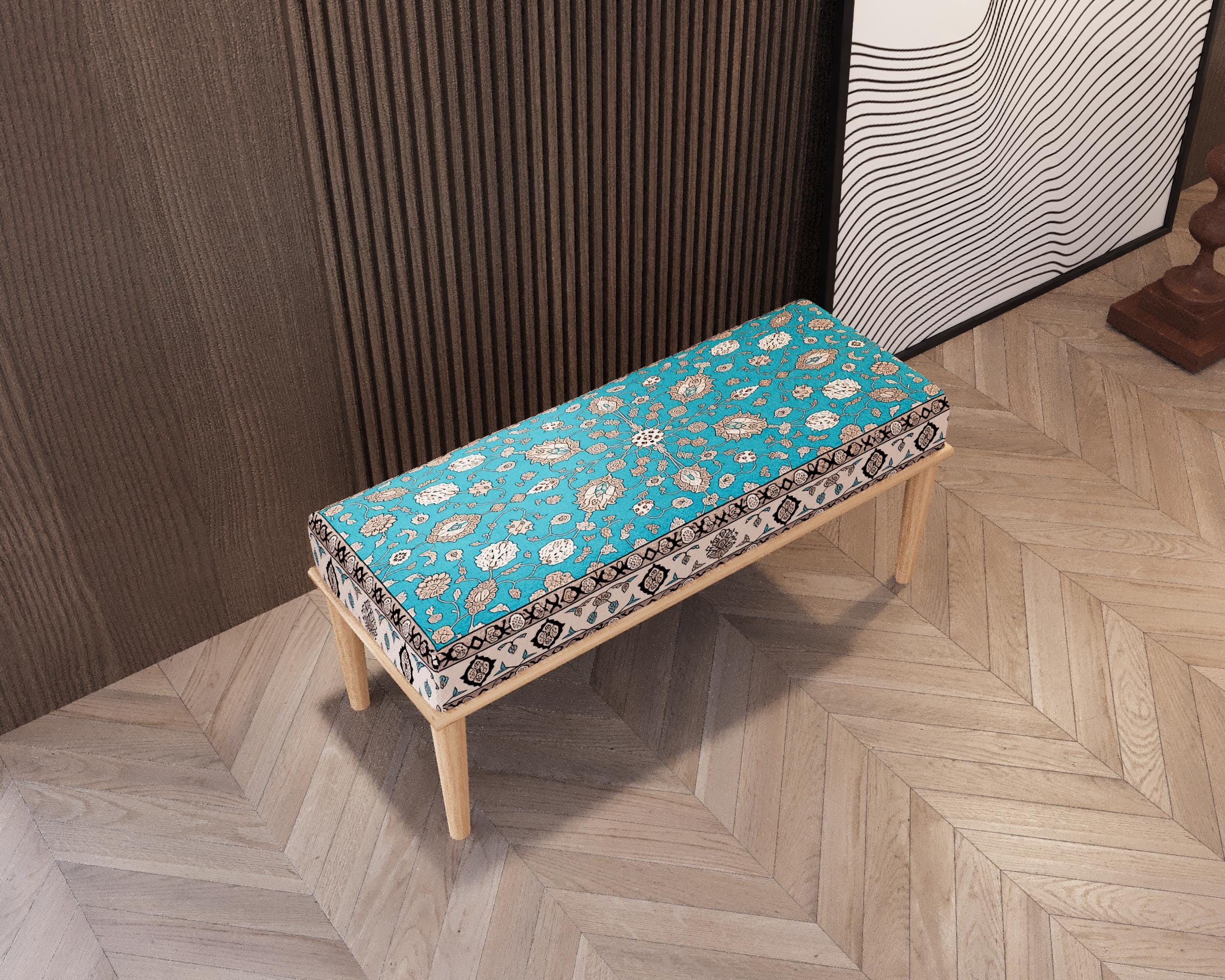 Turkish Boho Bench, Bedroom Seating, Eclectic Vintage Look, Handmade ...