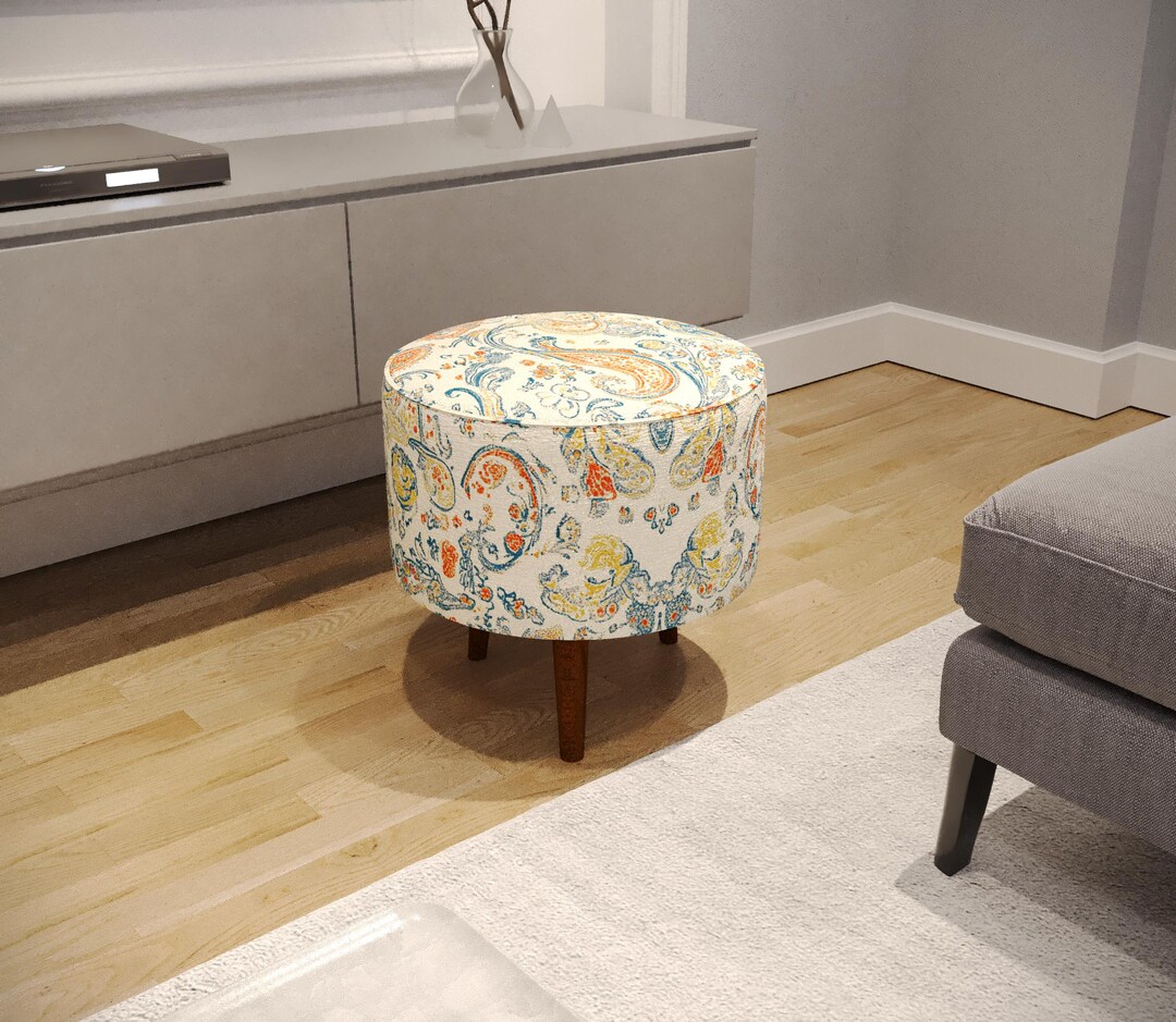 Victorian Style Pouf, Modern Footstool, Unique Design Pouf, Utility ...