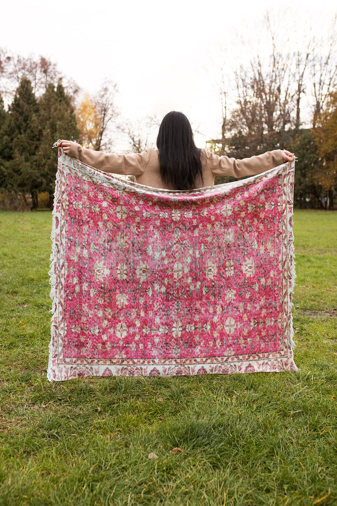 Plush Blanket, Pink Cuddle Wrap, Blanket With Tassel, Botanical Blanket ...