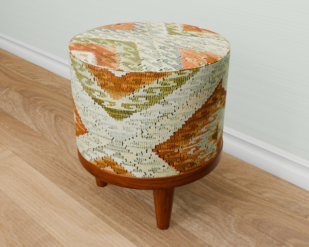 Beige Color Pouf, Modern Shoe Seat, Custom Size Bench, Rustic Dining ...