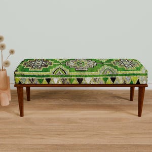 Dressing Table Bench, Green Ottoman Bench, Wooden Bench, Footstool ...