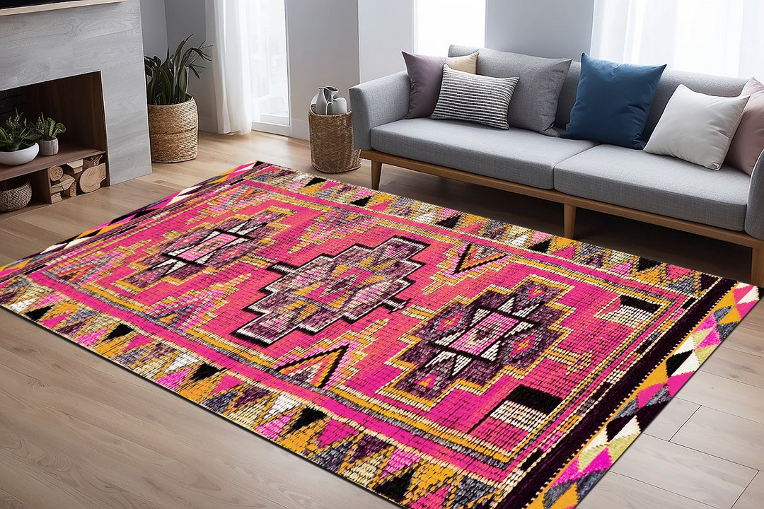 Pink and Brown Rug, Gothic Rug, Garage Rug, Turkish Ethnic Rug, Ottoman ...