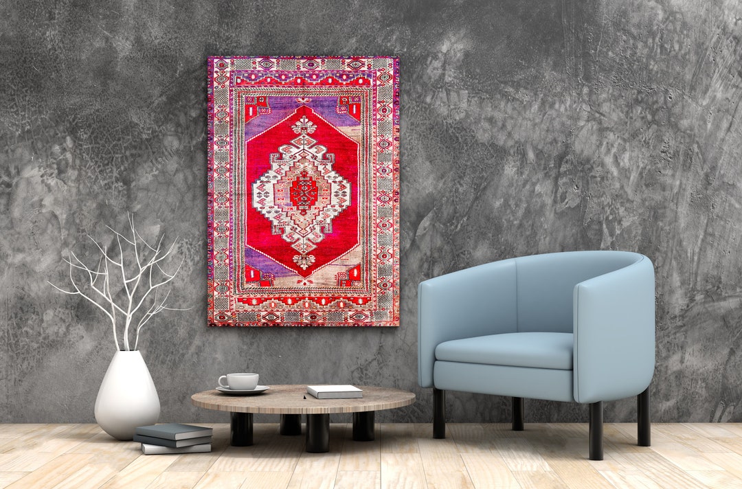 Classy Wall Art, Turkish Rug Wall Art, Ethnic Wall Print, Canvas Wall ...
