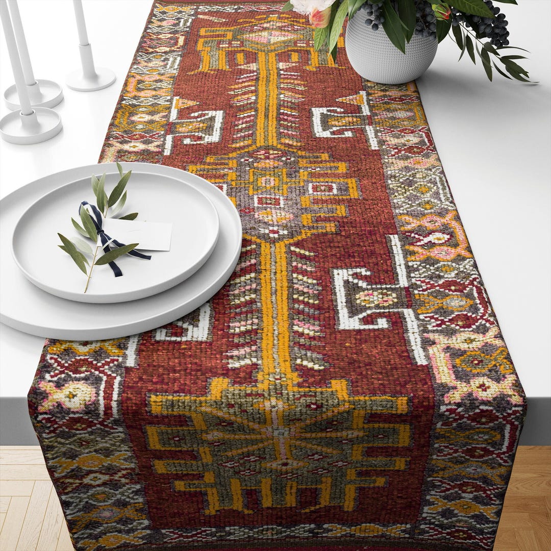 Primitive Table Runner, Handmade Table Runner, Coffee Table Runner ...