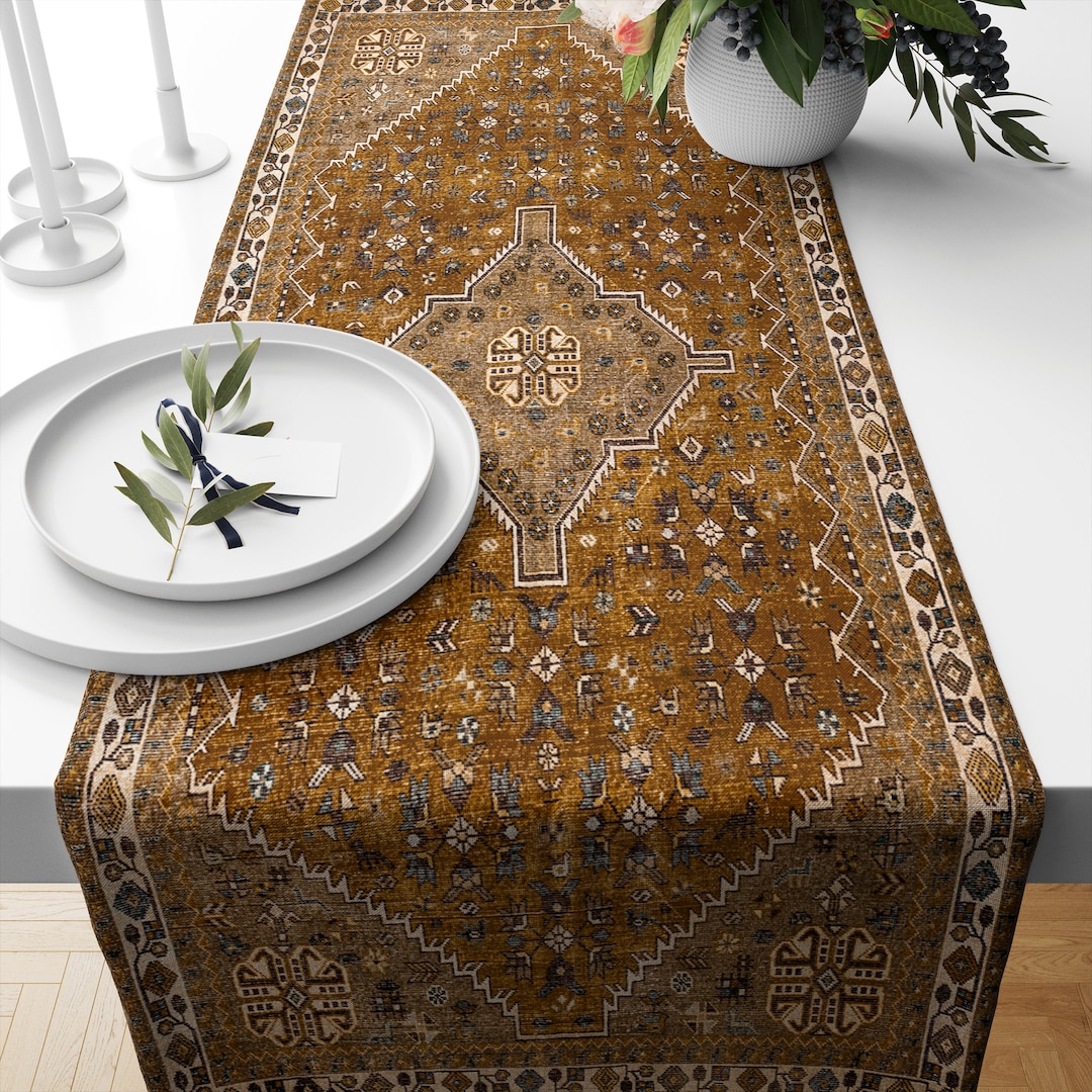Artisan Table Runner, Chic Table Centerpiece, Dining Table Runner ...