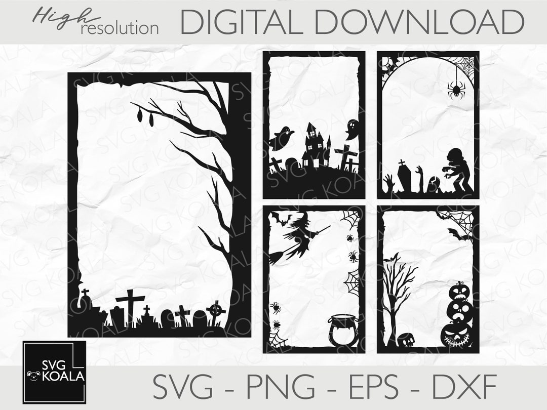 Halloween Frame SVG Bundle | Halloween Border SVG | Halloween Clipart ...