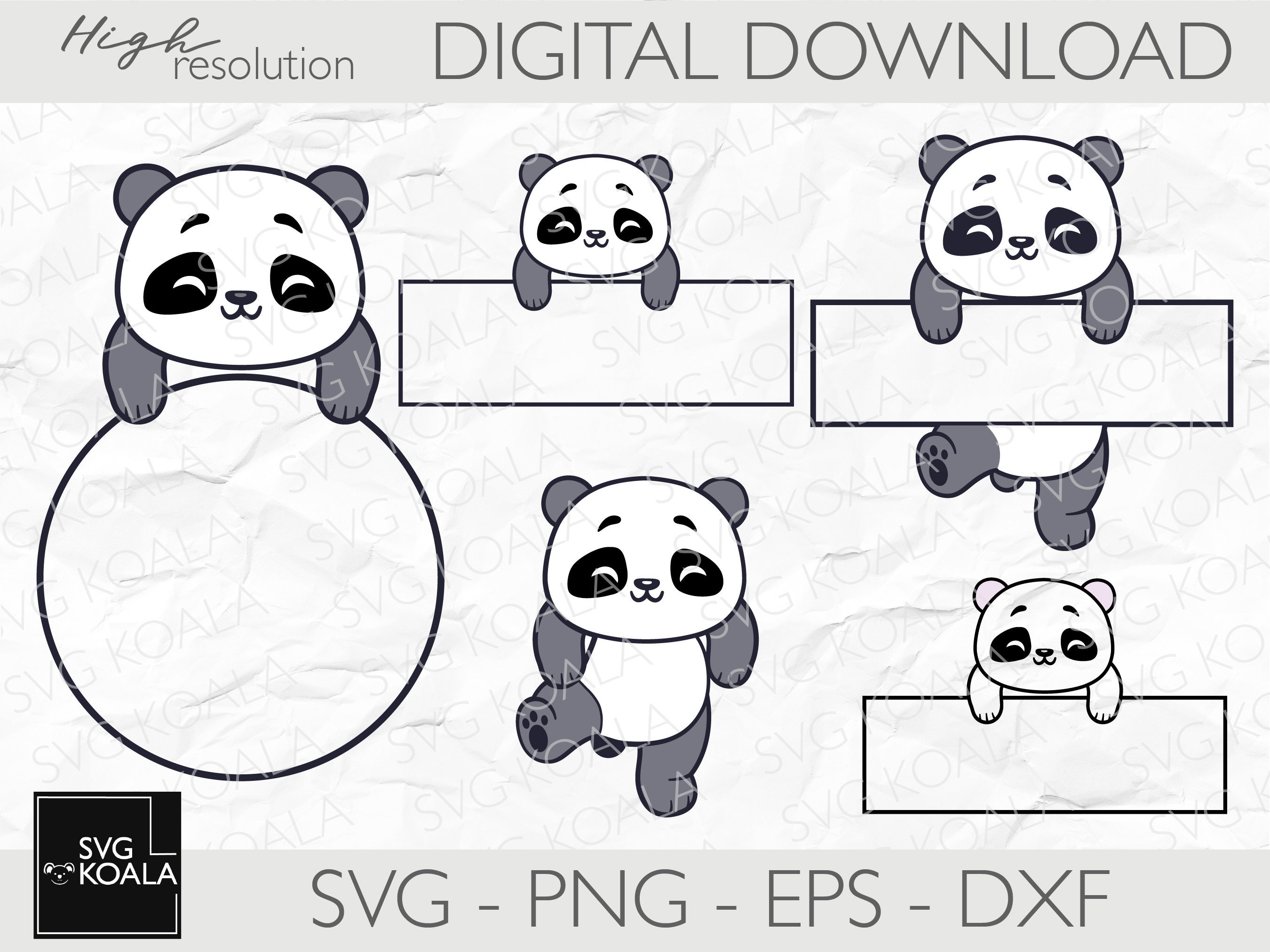 Layered SVG Bundle | Panda SVG | Baby Monogram Svg | Baby Name Frame ...