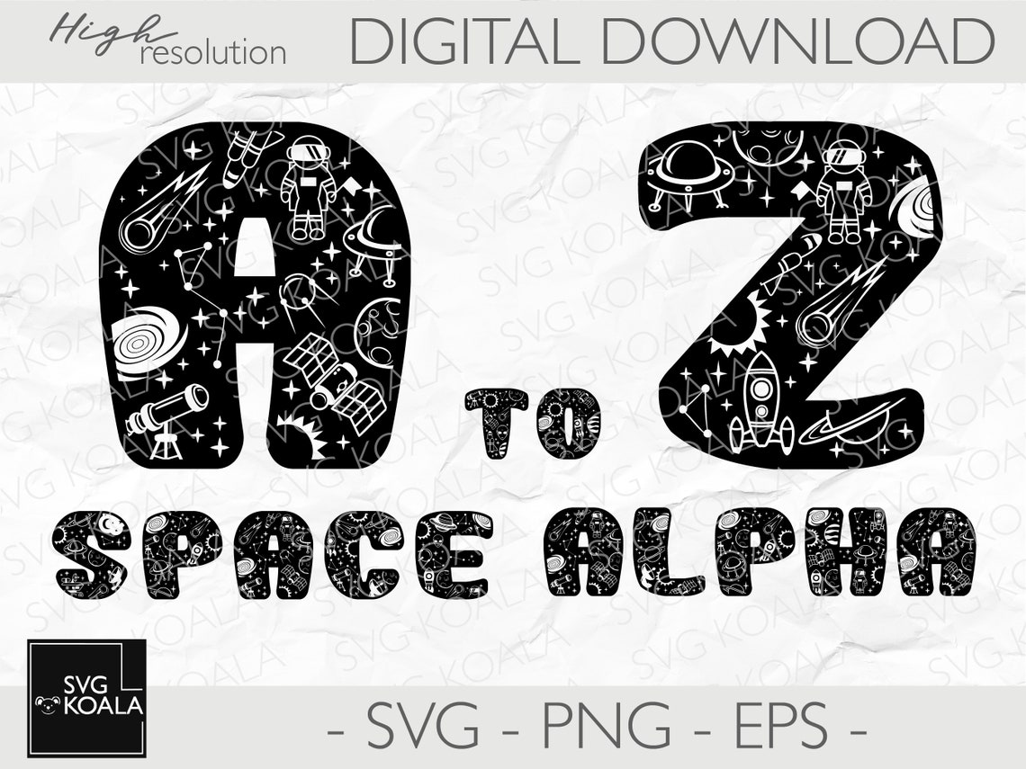 Space Alphabet SVG | Space Themed Letters SVG | Spaceship Svg ...