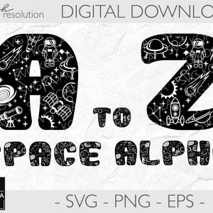 Space Alphabet SVG | Space Themed Letters SVG | Spaceship Svg ...