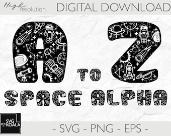 Space Themed Font Svg - Etsy