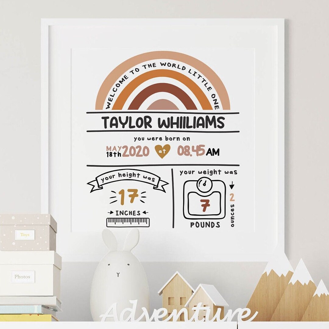 Baby Stats SVG | Baby Birth Announcement Template Svg | Baby Shower Svg ...