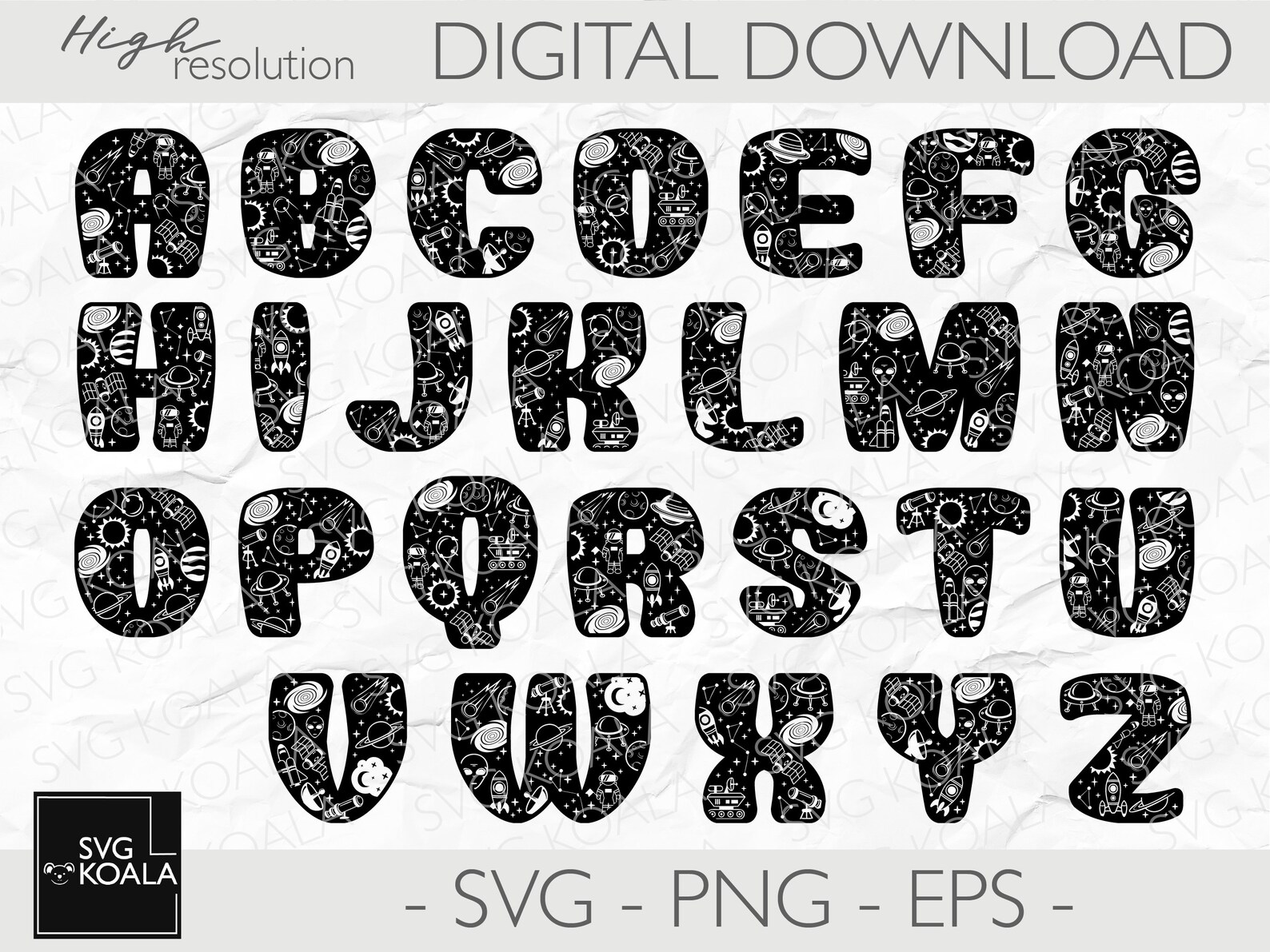 Space Alphabet SVG | Space Themed Letters SVG | Spaceship Svg ...