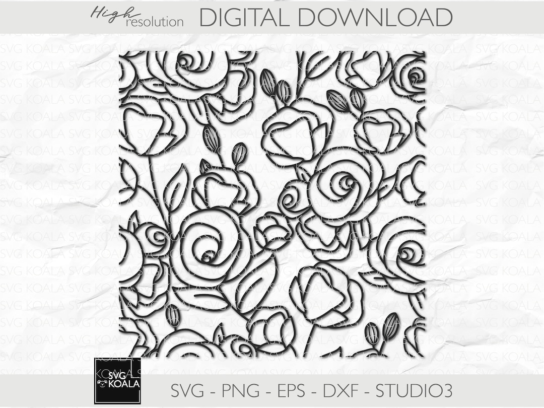 Seamless Rose Pattern 2 SVG| Floral Pattern SVG | Seamless Background ...