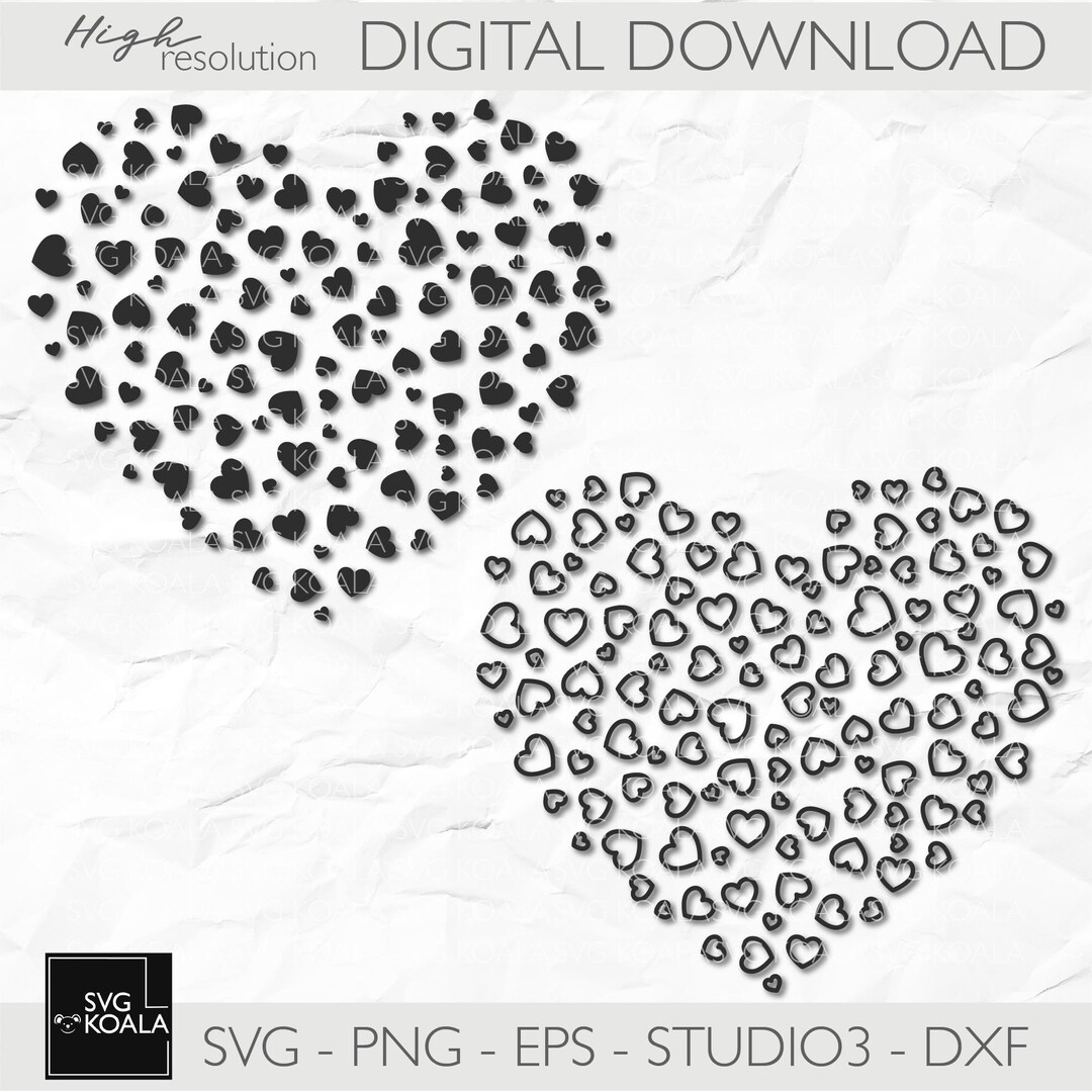 Hearts SVG | Hearts Silhouette SVG | Hearts Seamless Pattern | Heart ...