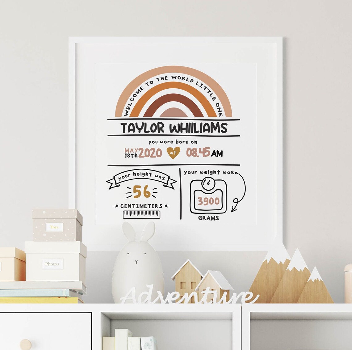Metric Baby Stats SVG | Baby Birth Announcement Template | Baby Shower ...