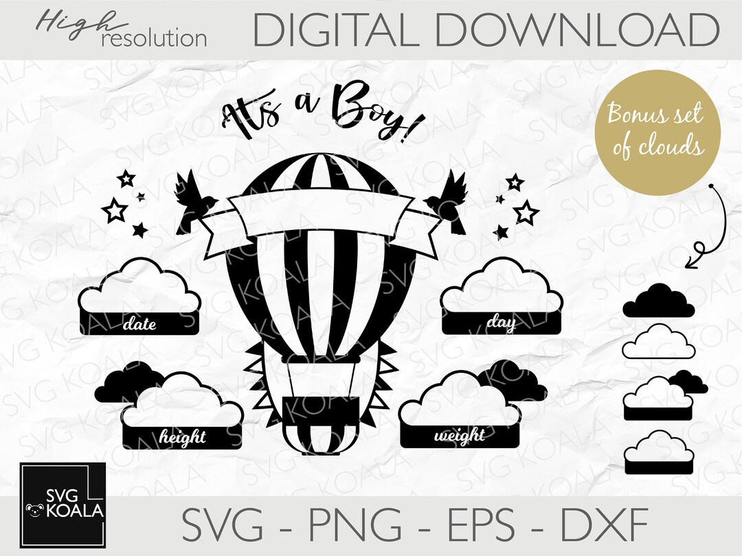 Baby Stats Bundle SVG | Baby Birth Announcement Template Svg | Baby ...