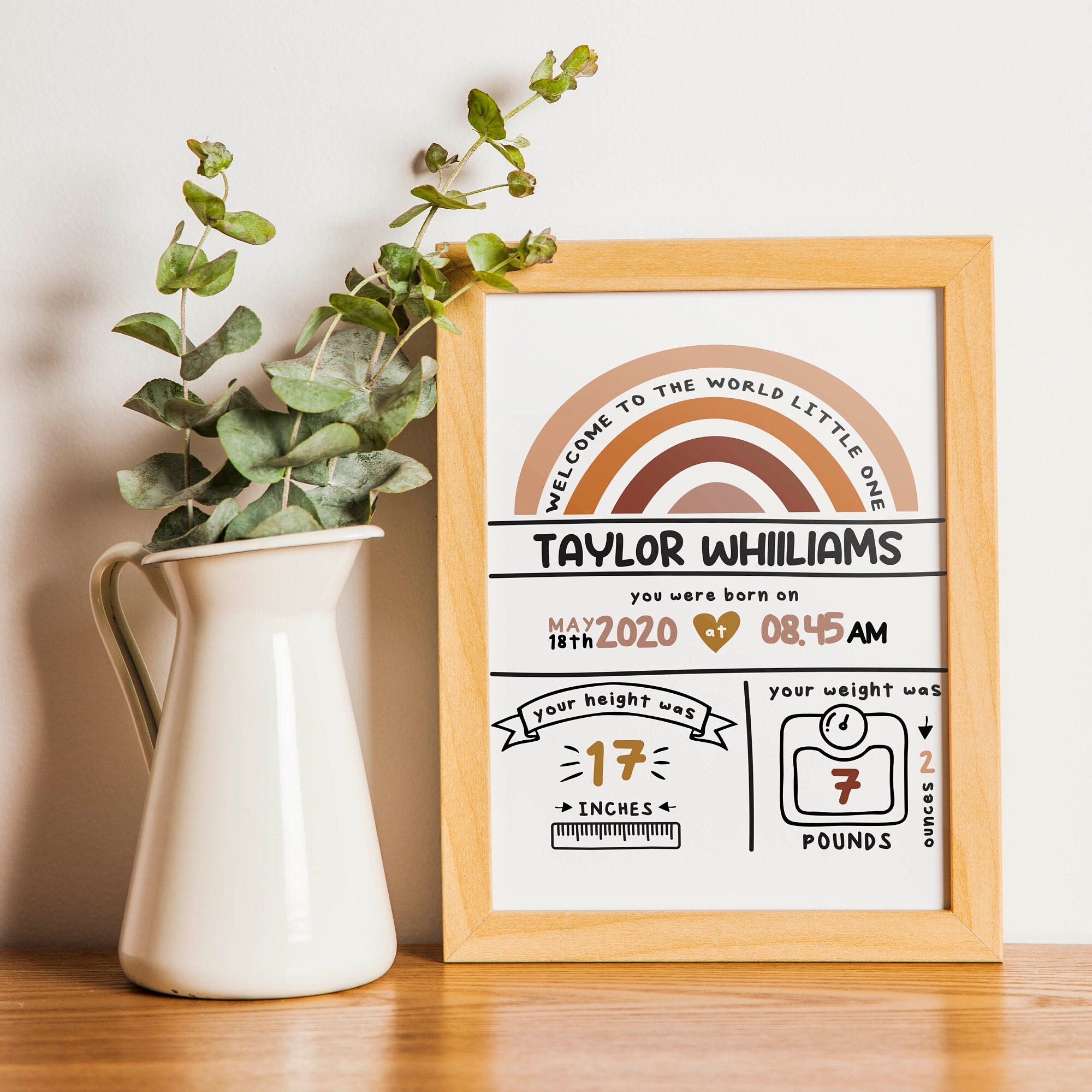 Baby Stats SVG Baby Birth Announcement Template Svg Baby Shower Svg ...