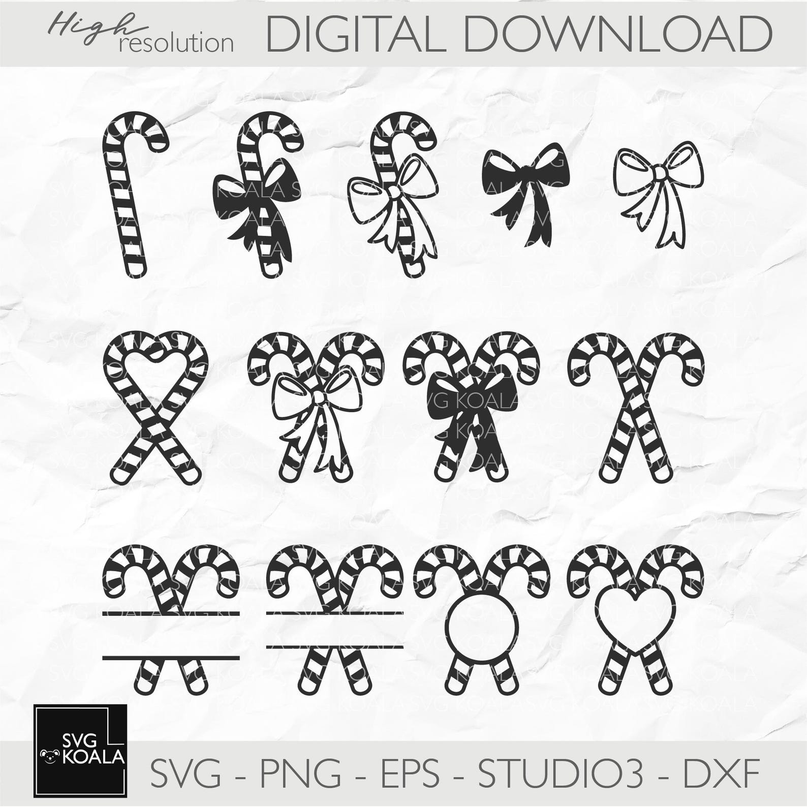 Candy Cane SVG Bundle | Christmas SVG | Candy Cane Plotter SVG | Candy ...
