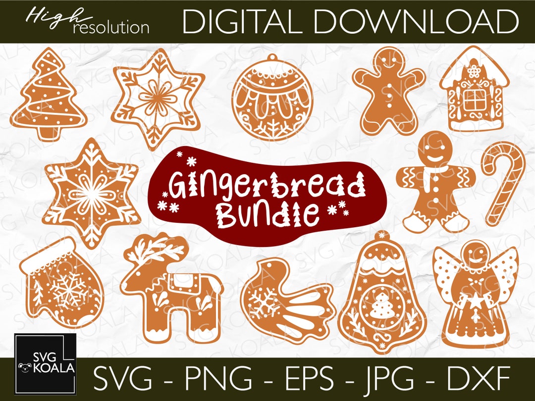 Gingerbread Bundle SVG | Layered Svg Gingerbread Man SVG | Gingerbread ...