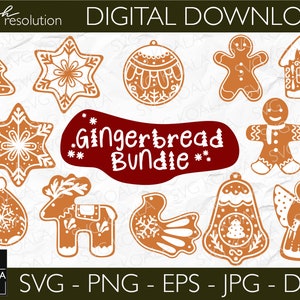 Gingerbread Bundle SVG | Layered Svg Gingerbread Man SVG | Gingerbread ...