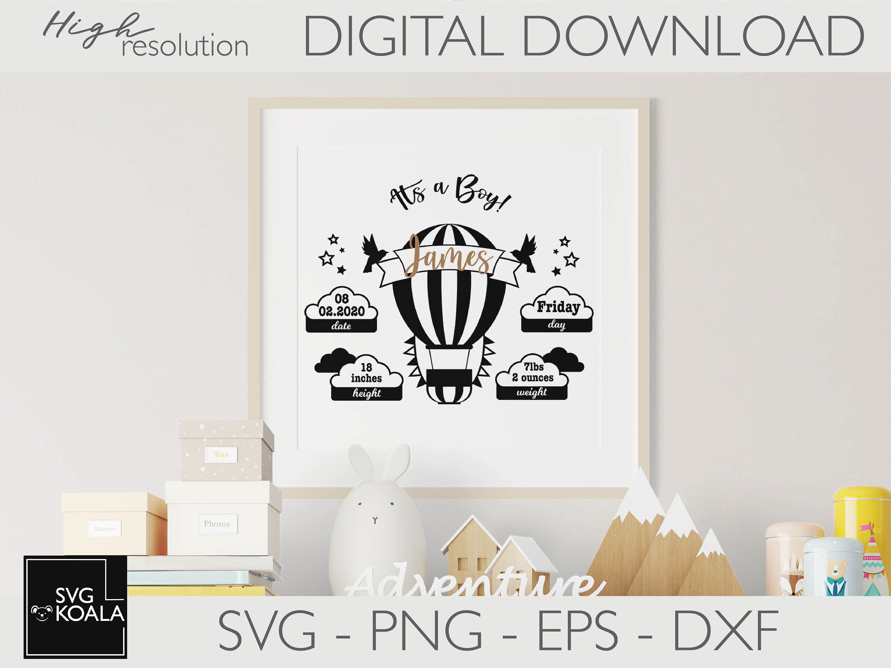 Baby Stats Bundle SVG | Baby Birth Announcement Template Svg | Baby ...