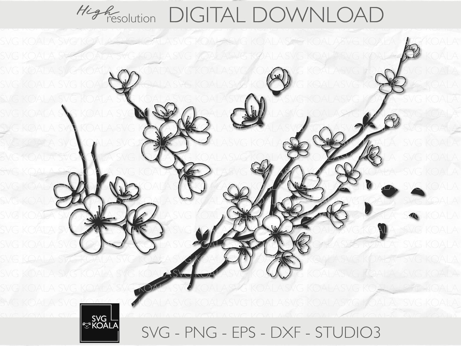 Cherry Blossom SVG | Cherry Blossom Pattern SVG | Sakura SVG | Floral ...