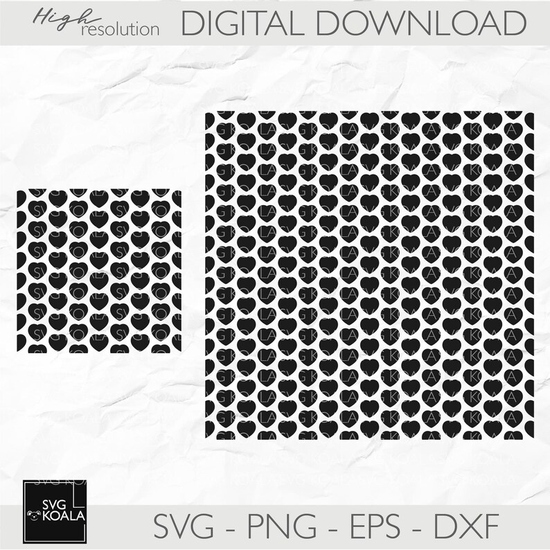 Seamless Hearts Pattern SVG Bundle | Hearts Background SVG | Seamless ...