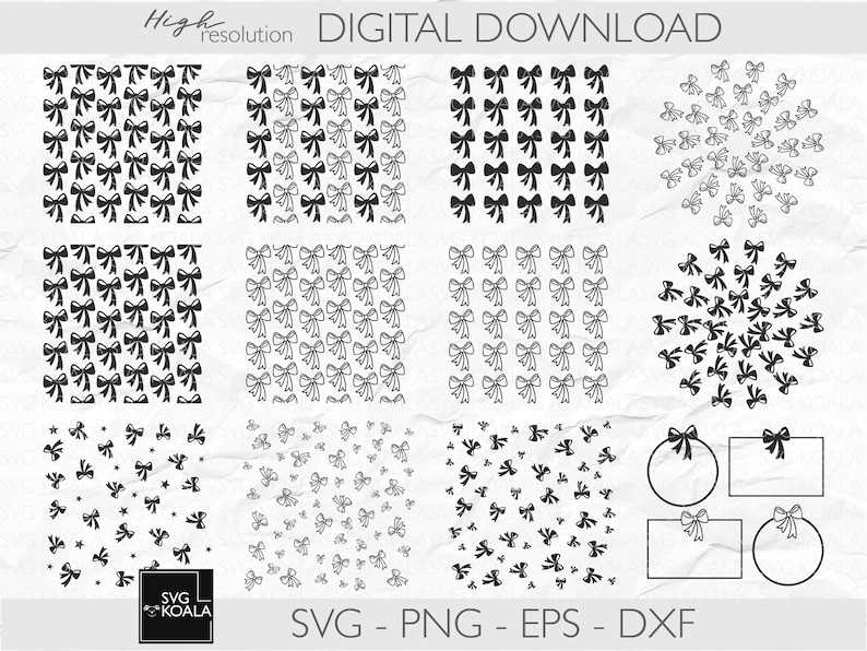 Bow Pattern SVG Bundle | Background SVG | Seamless Background SVG ...