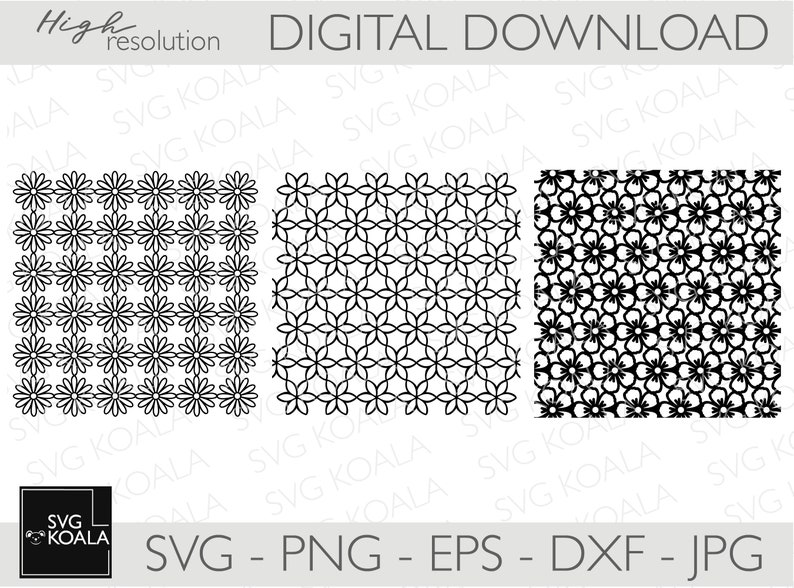 Floral Pattern SVG Bundle | Background SVG | Seamless Background SVG | Floral Designs Svg Bundle ...