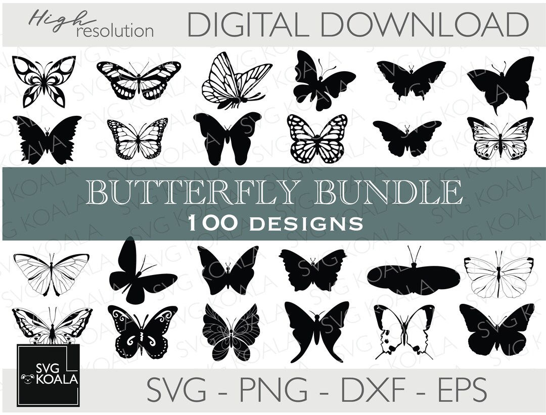 Butterfly SVG Bundle 100 Designs SVG Butterflies - Etsy