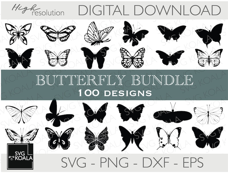 Butterfly SVG Bundle 100 Designs SVG Butterflies - Etsy