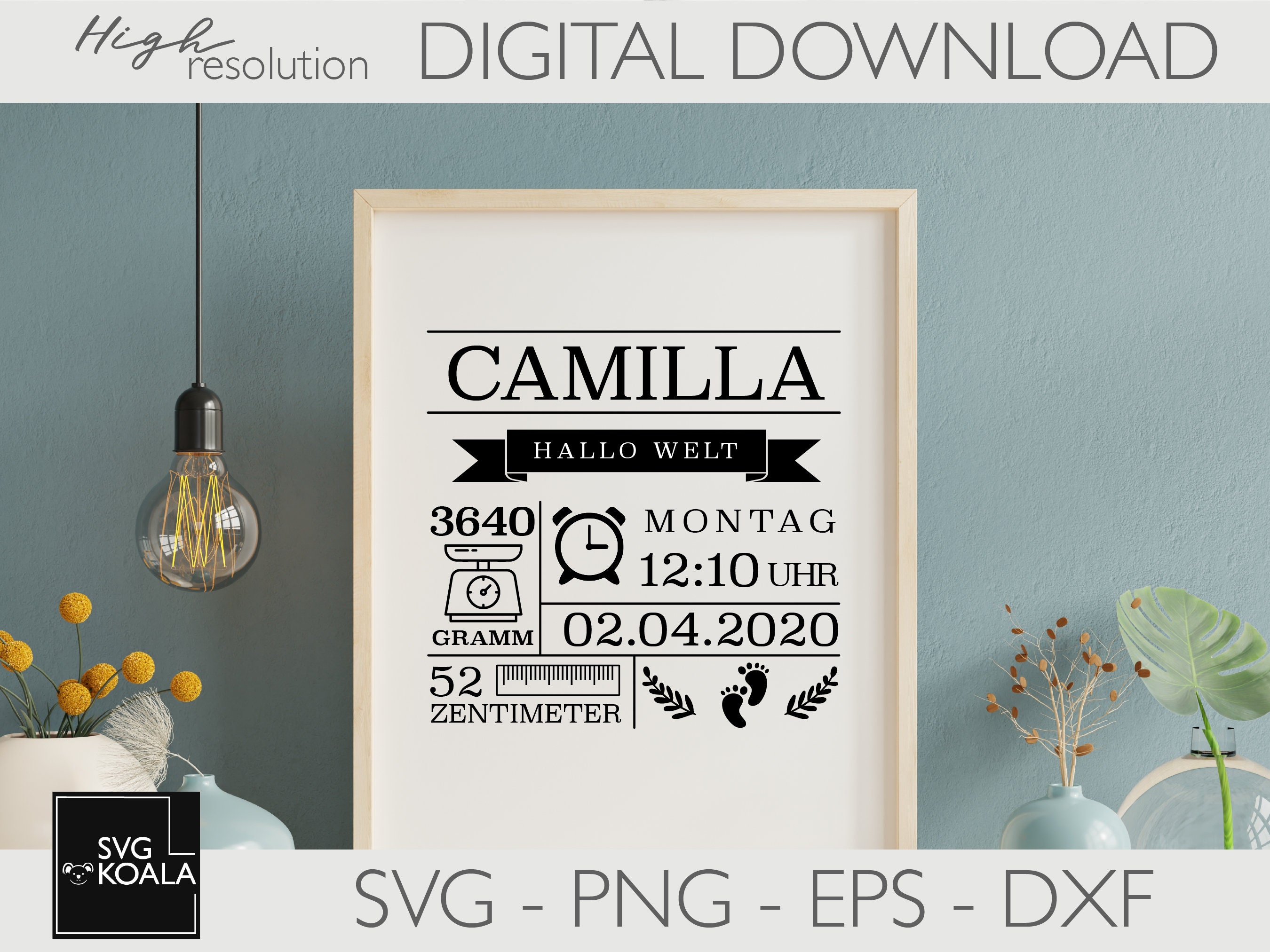 Metric Baby Stats Bundle SVG | Baby Birth Announcement Template | Baby ...