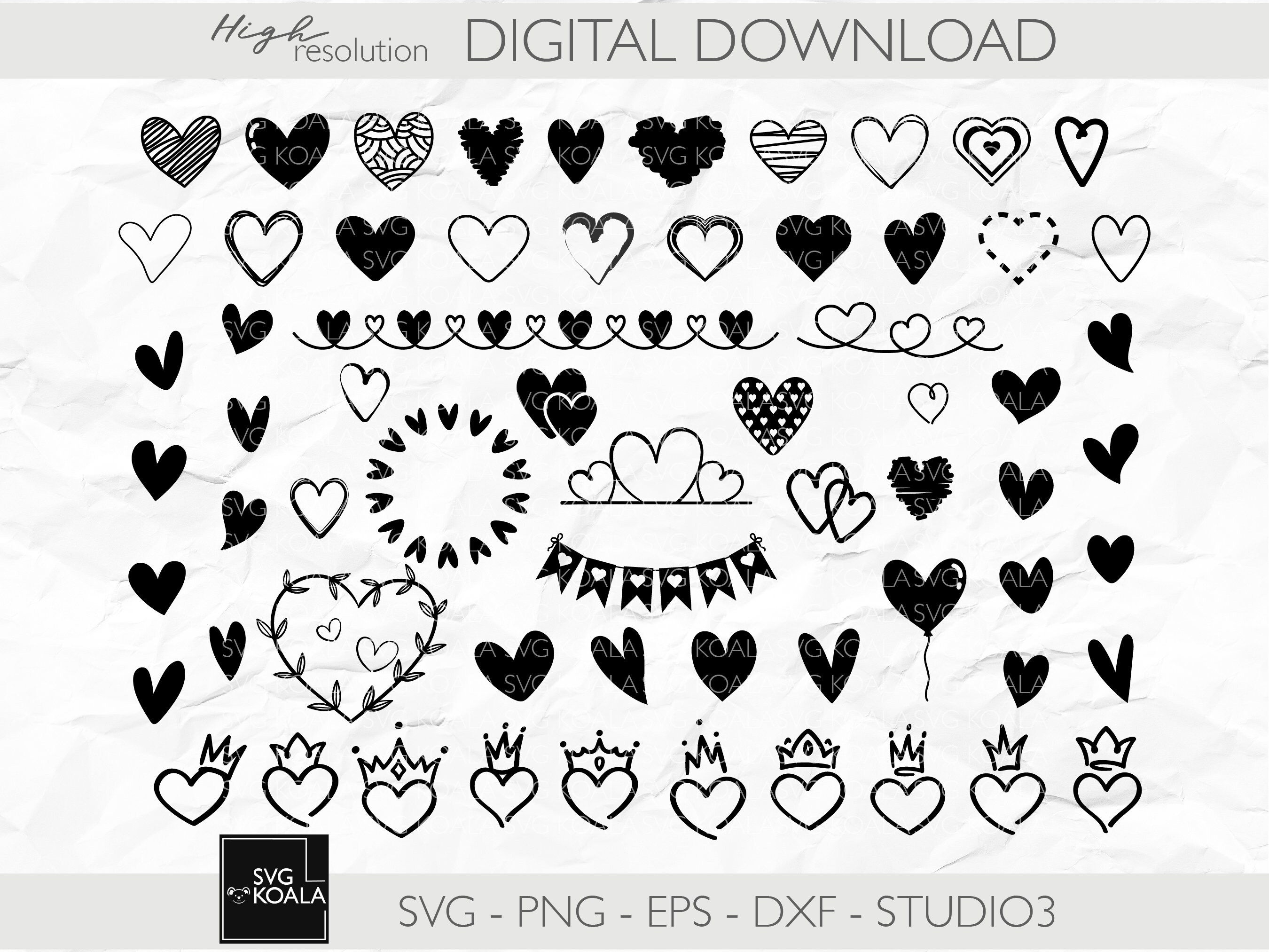 Heart Shape SVG | Heart Shape Bundle | Heart Silhouette | SVG Hearts ...